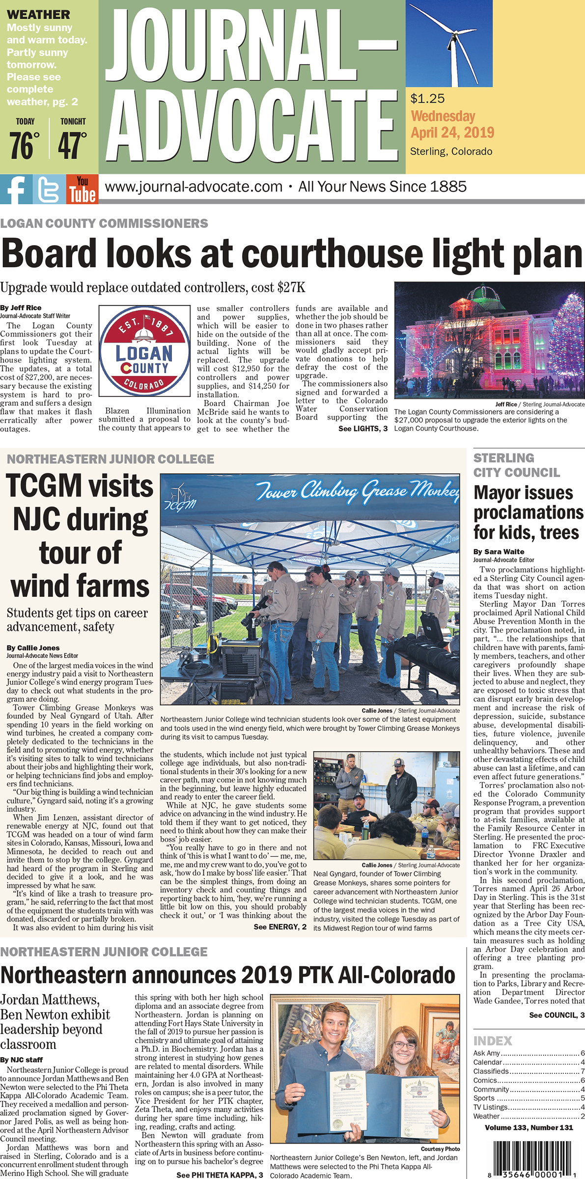 Sterling Journal-Advocate, April 24, 2019 – Ashley McLeod